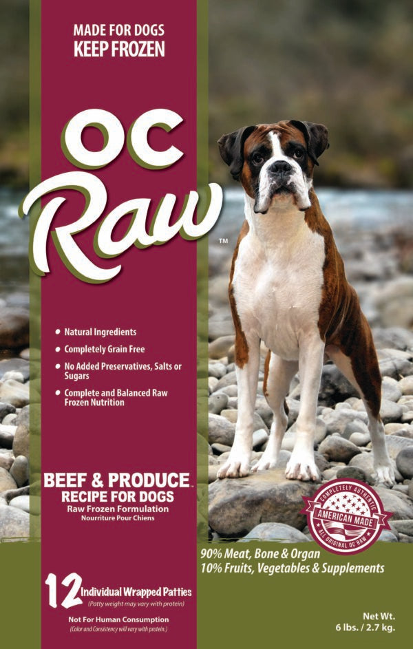 OC Raw Frozen, Beef & Produce Patties — Jake's Pet Supply
